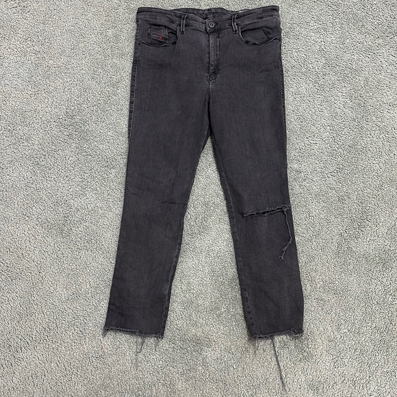 Diesel | Jeans | Diesel Skinzeehighxp Raw Hem Ripped Jeans | Poshmark
